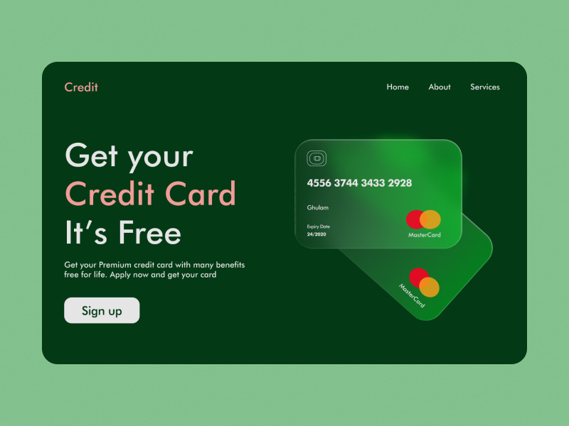 Credit Card Web Design by Urvashi Singh on Dribbble