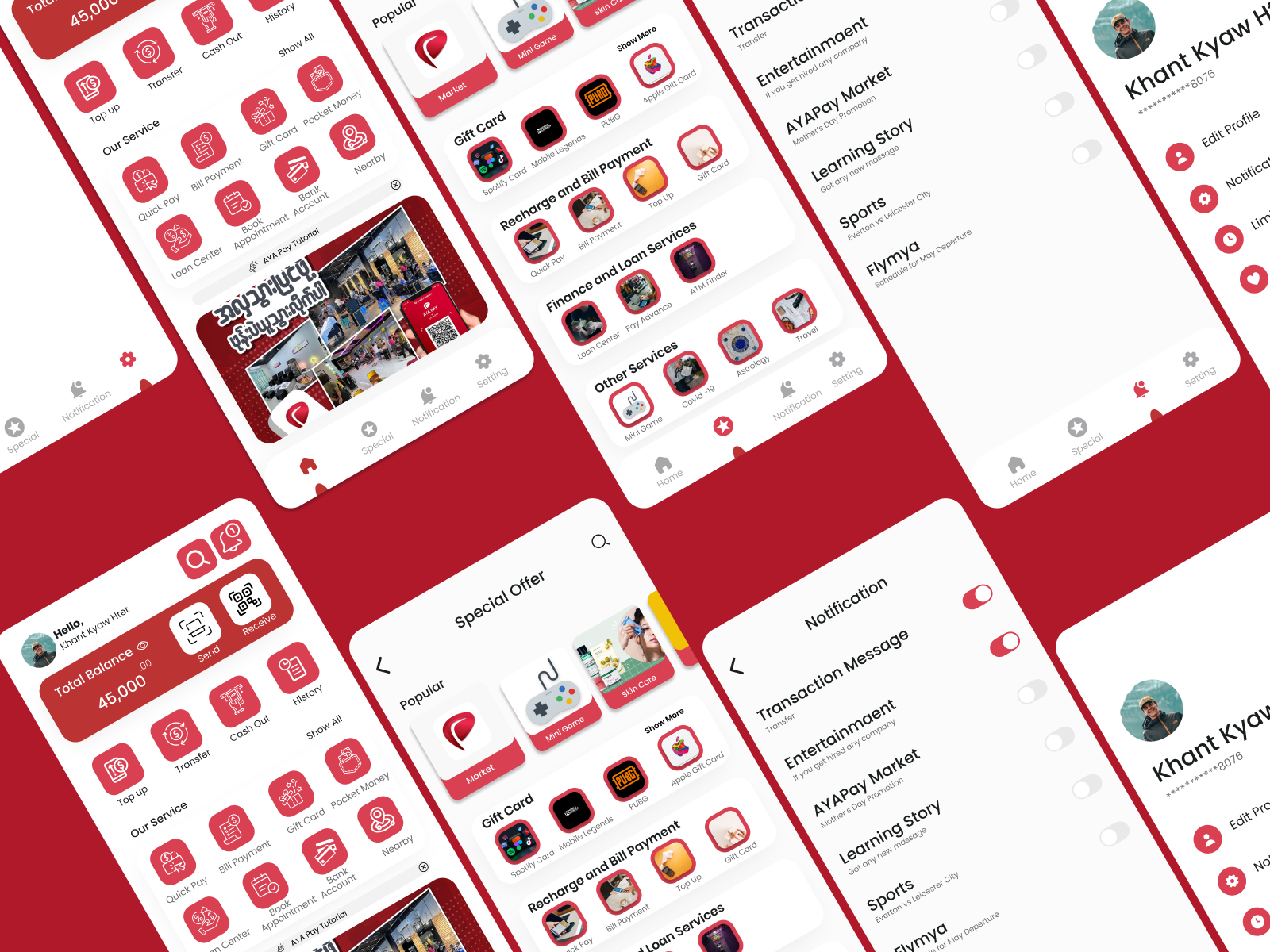 Mobile Banking App UI Design by Khant Kyaw Htet on Dribbble