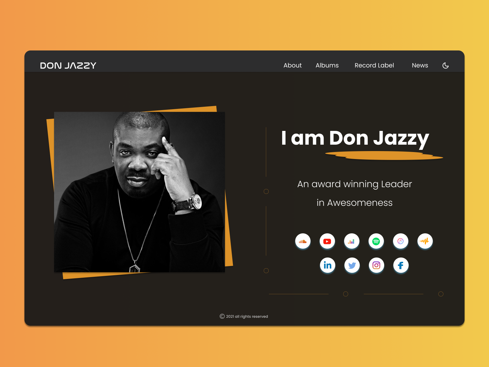 Celebrity portfolio page by Chinonye Onuoha on Dribbble
