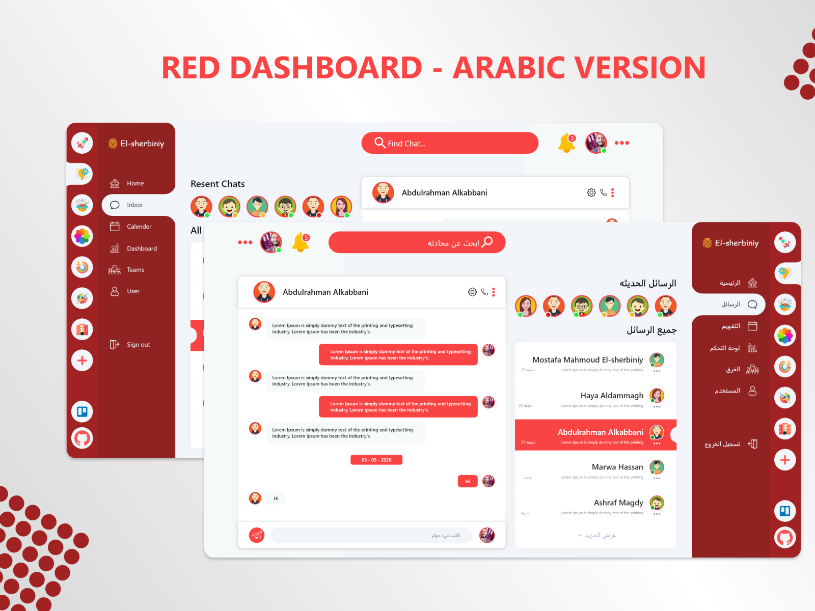 Dribbble - RED dashboard - Arabic Version.png by Mostafa