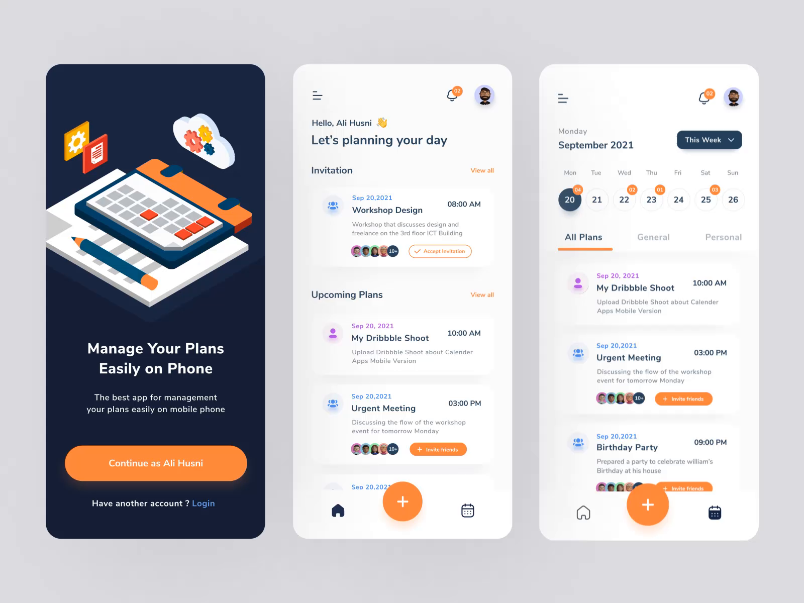 Inget.in - Calendar Planner App by Ali Husni for Pickolab Studio on Dribbble