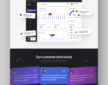 SaaS Landing Page - HR Management Dashboard by Ali Husni for Pickolab ...