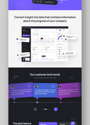SaaS Landing Page - HR Management Dashboard by Ali Husni for Pickolab ...