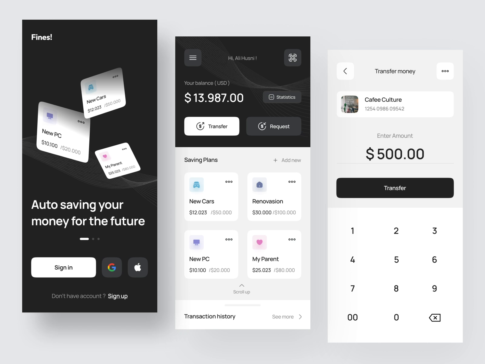 Finance Mobile App - Fines by Ali Husni for Enver Studio on Dribbble