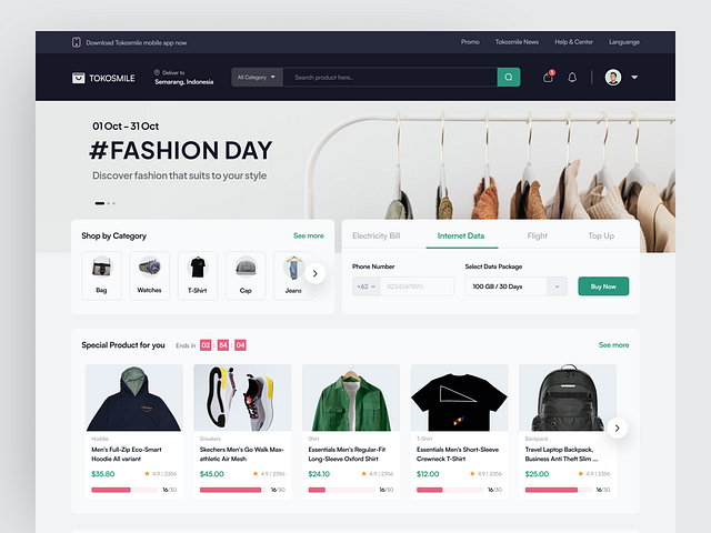Website Marketplace Concept - Tokosmile by Ali Husni for Enver Studio ...