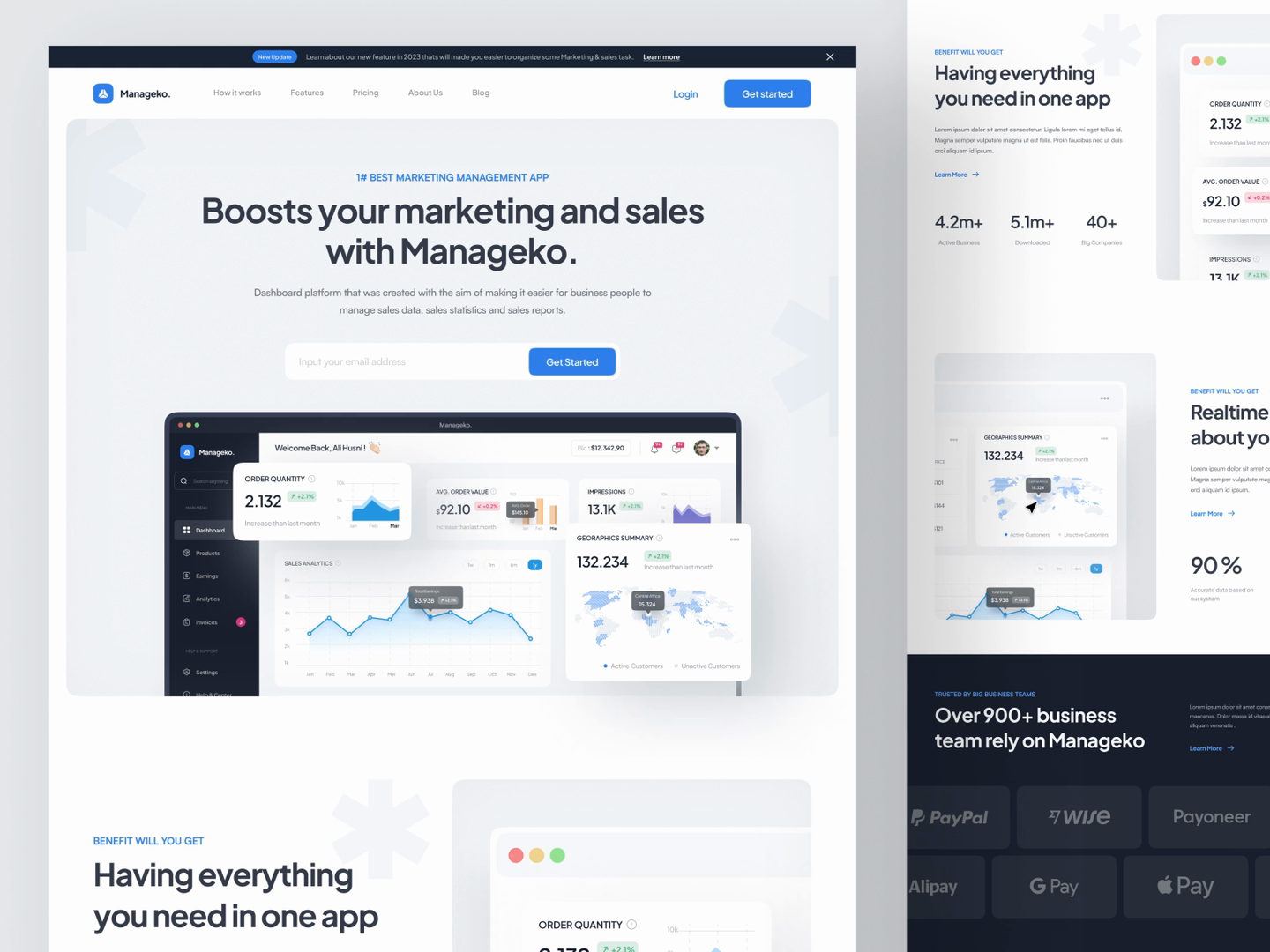 [Animation] Saas Landing Page - Manageko. by Ali Husni for Enver Studio ...