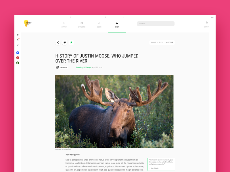 Blog Post Page by Yask on Dribbble