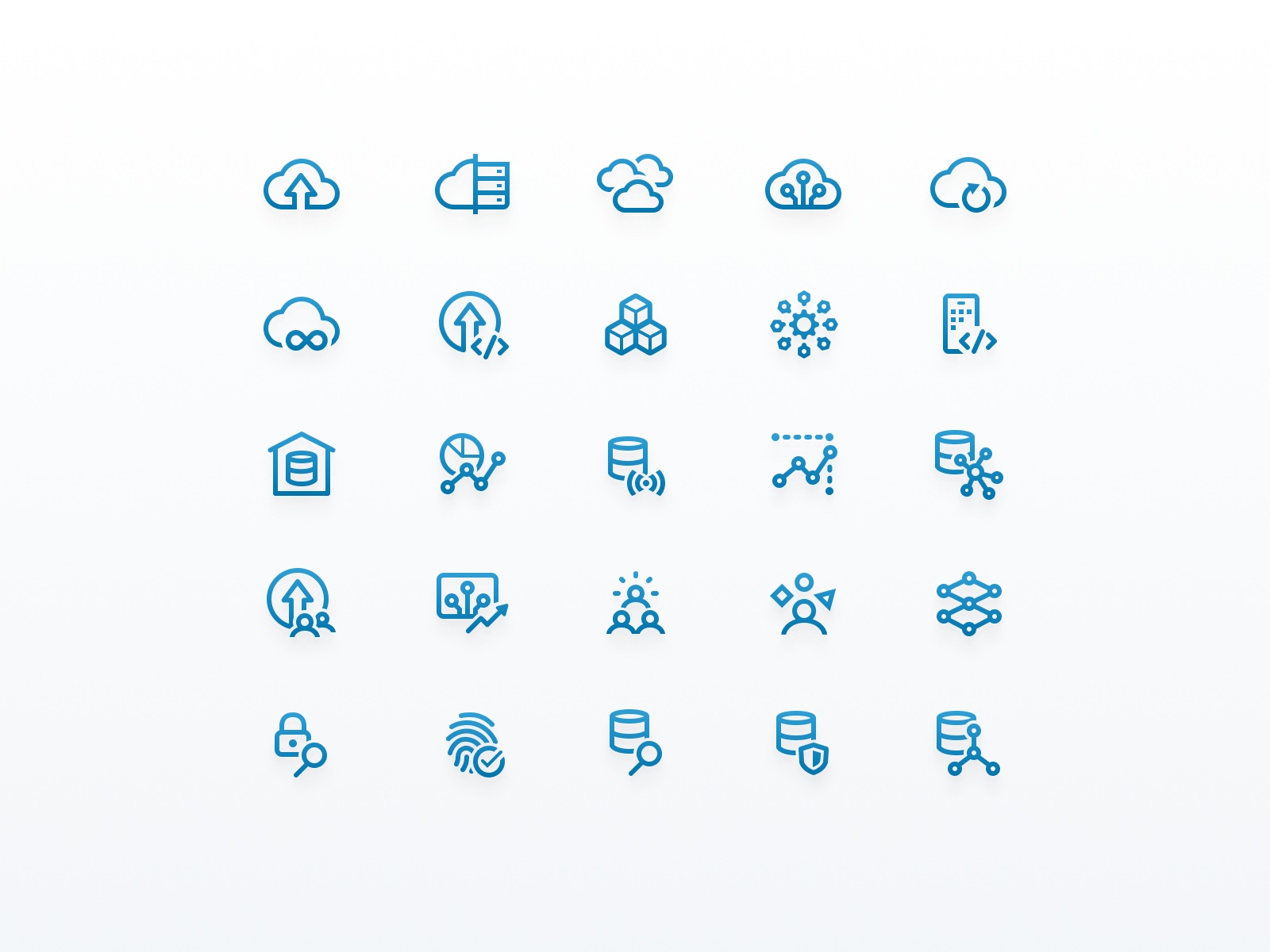 Technology Icon Set by Adam Tolman for Pluralsight on Dribbble