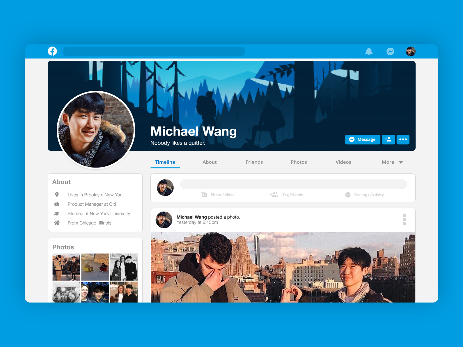 Facebook: Web Profile Redesign by Michael Wang on Dribbble