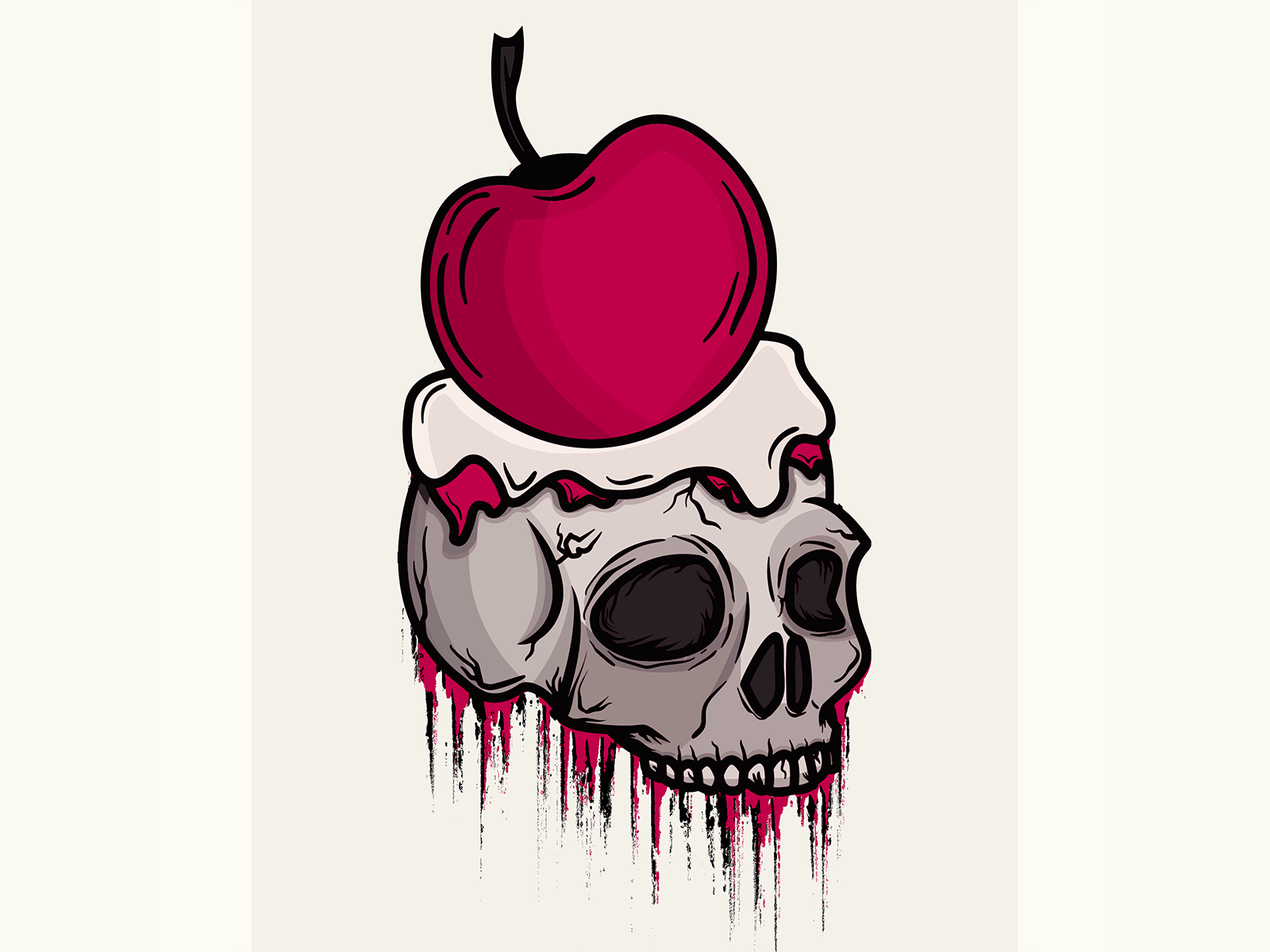 Cherry Skull by Keiran Gibbons on Dribbble
