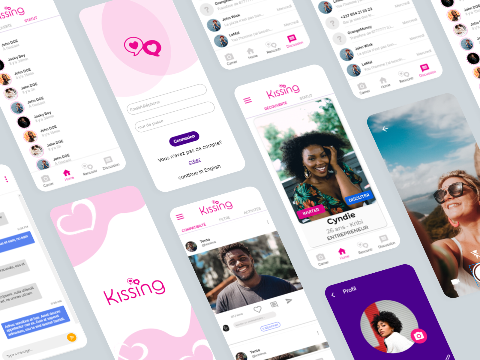 Kissing App - Mobile app design by Zovel on Dribbble