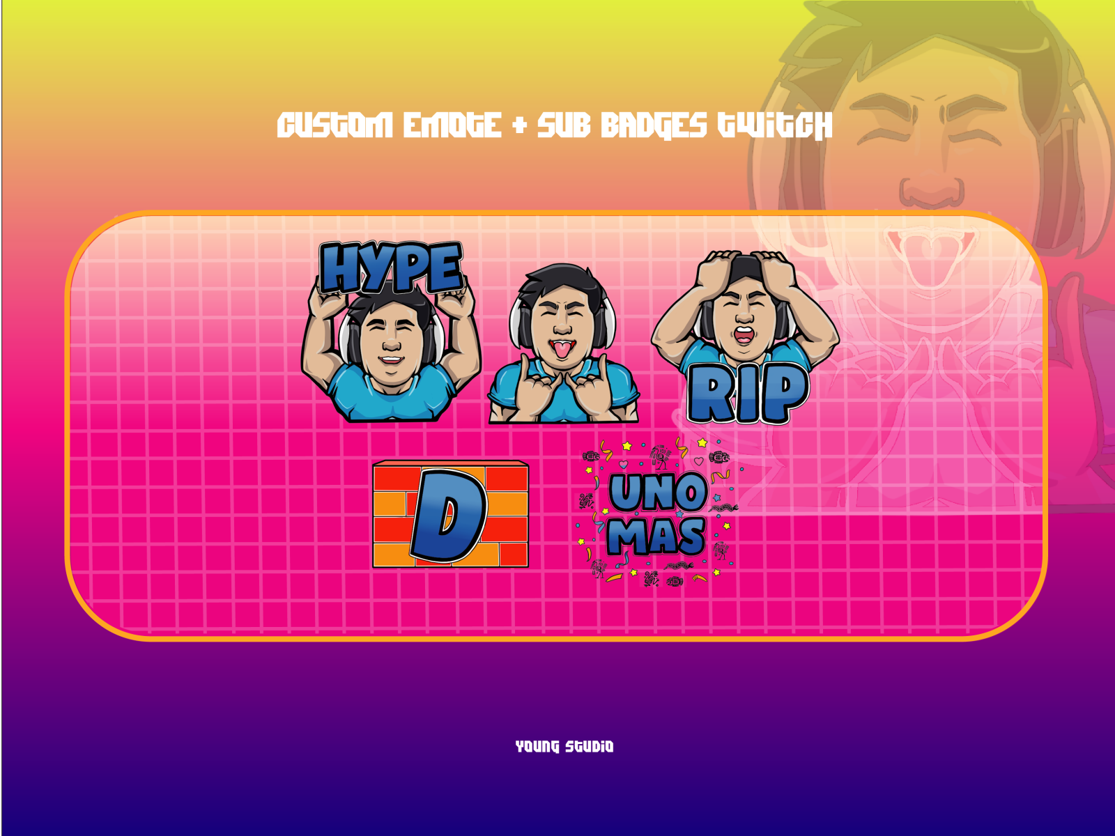 Uno mas custom emote and sub badge by Youngstudio84 on Dribbble