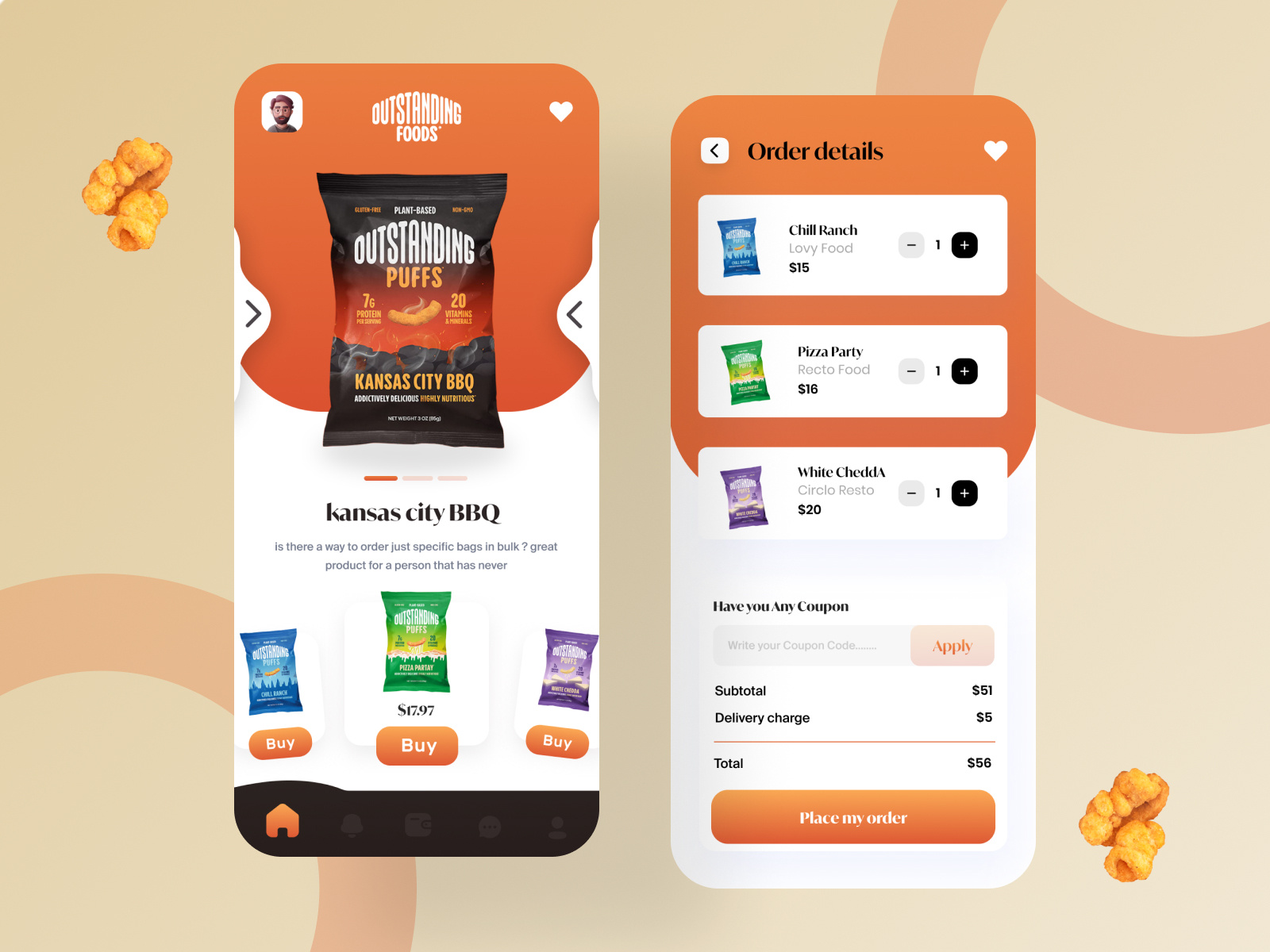 Outstanding Food__ Snacks Mobile app by Naimujjaman on Dribbble