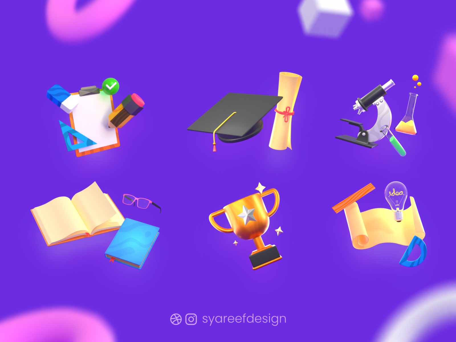 School 3D icon by Syareef Design on Dribbble