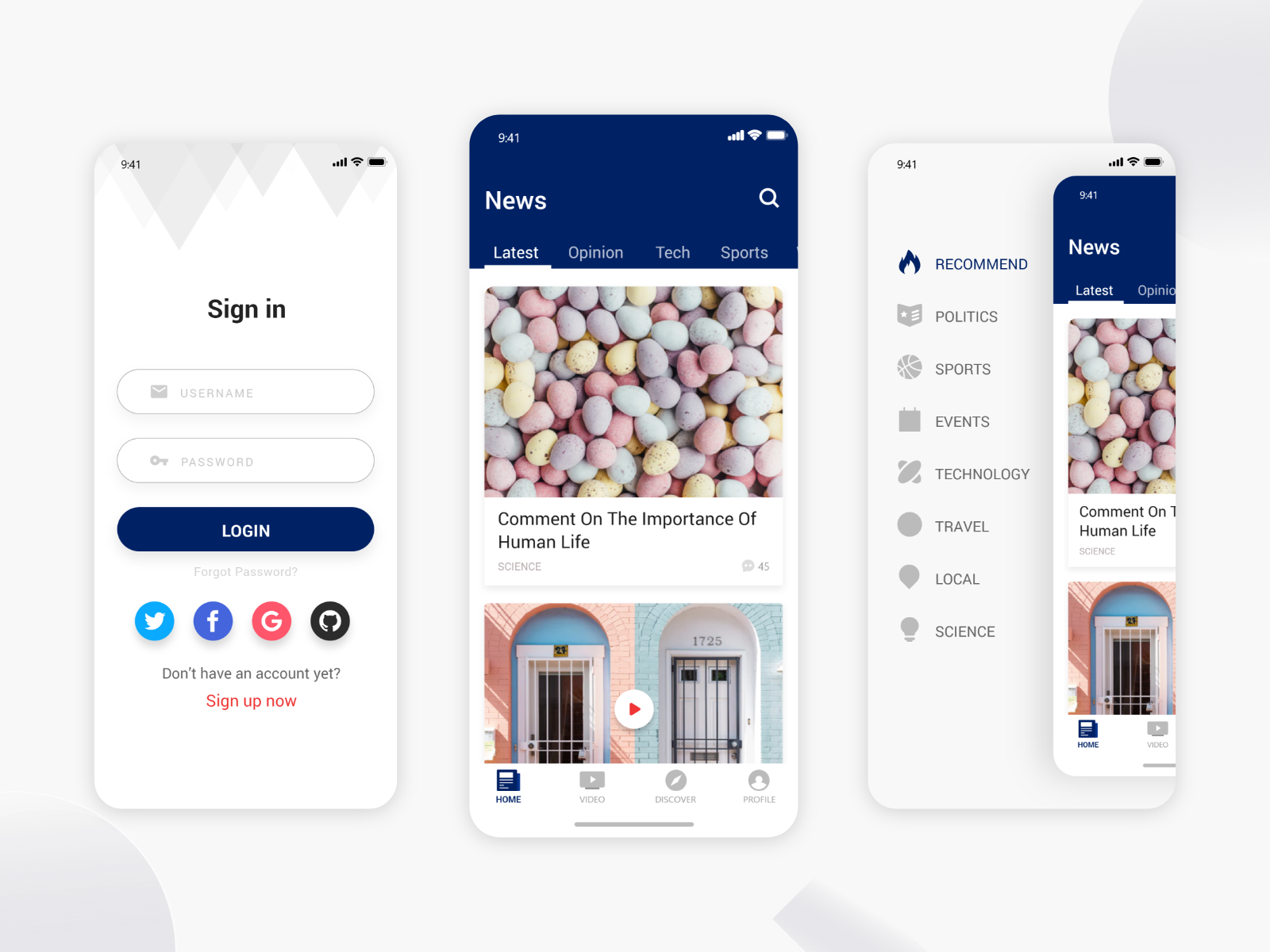 Latest News App UI Design by Upstrivers Design Studio on Dribbble