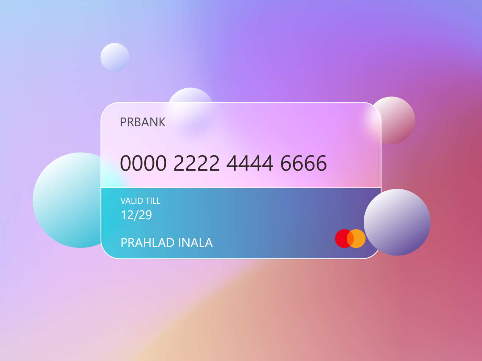 Glassmorphism Credit Card design by Prahlad Inala by Prahlad Inala on ...