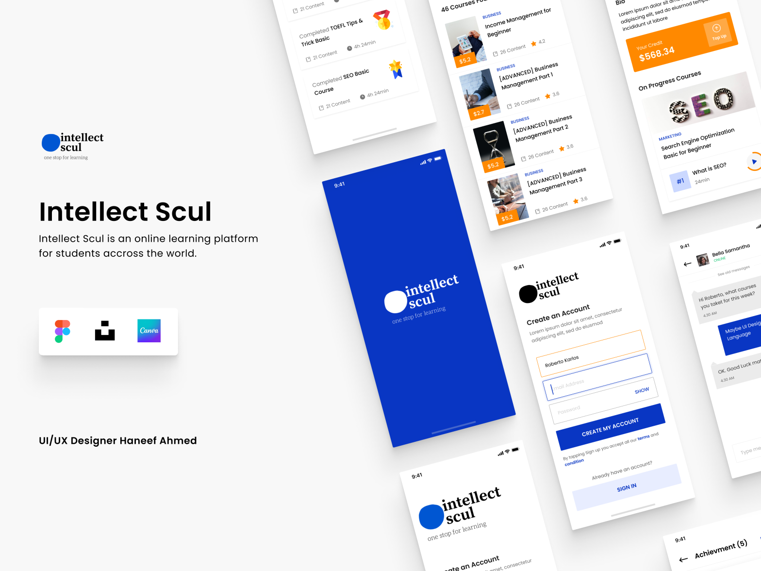 Intellect Scul- Online Mobile App Design by Haneef Ahmed on Dribbble