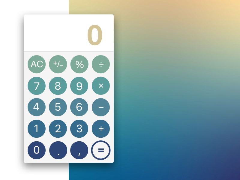 Calculator - Daily UI #004 by Ashley Chin on Dribbble