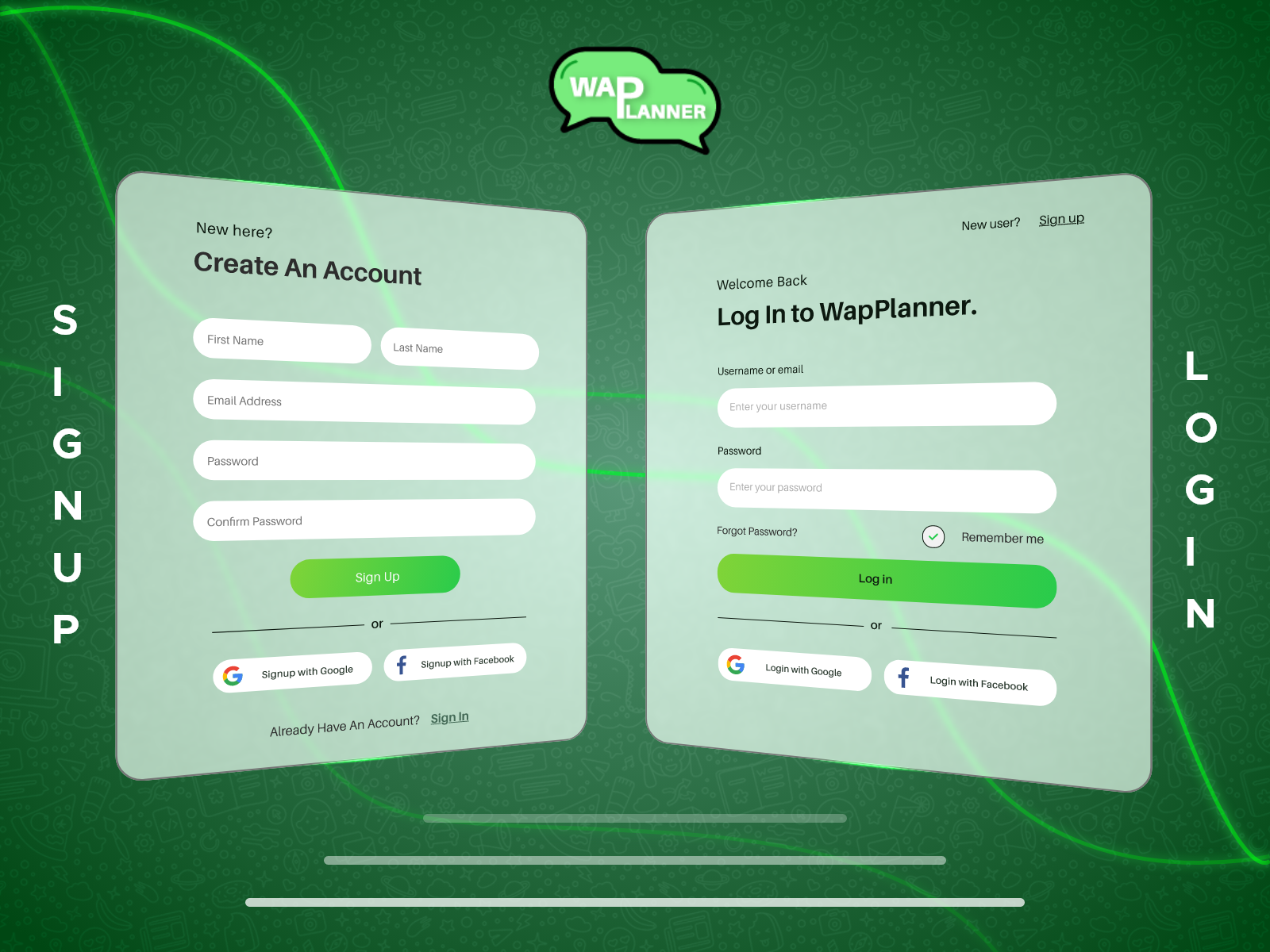 Login/signup user interface design by Ashir Ali on Dribbble
