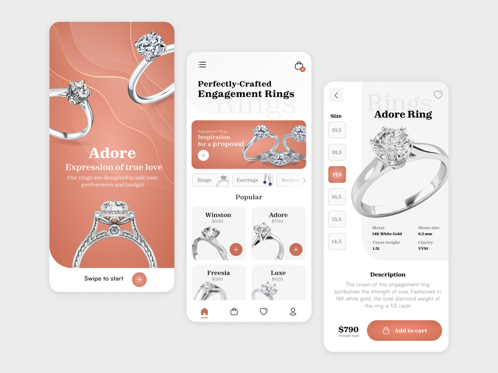 Jewellery Store App UI Design by Pixels Perfect on Dribbble