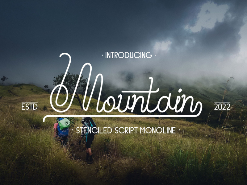 Mountain - Script Monoline by Graphiqa Studio on Dribbble