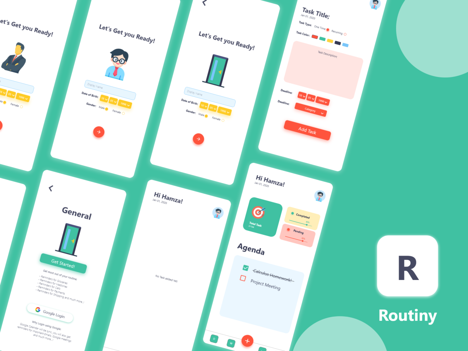 Routiny - App for Daily Routine by Muhammad Hamza on Dribbble
