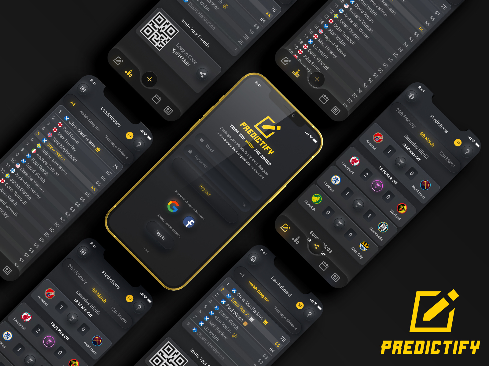 Mobile App - Predictify by David Welsh on Dribbble