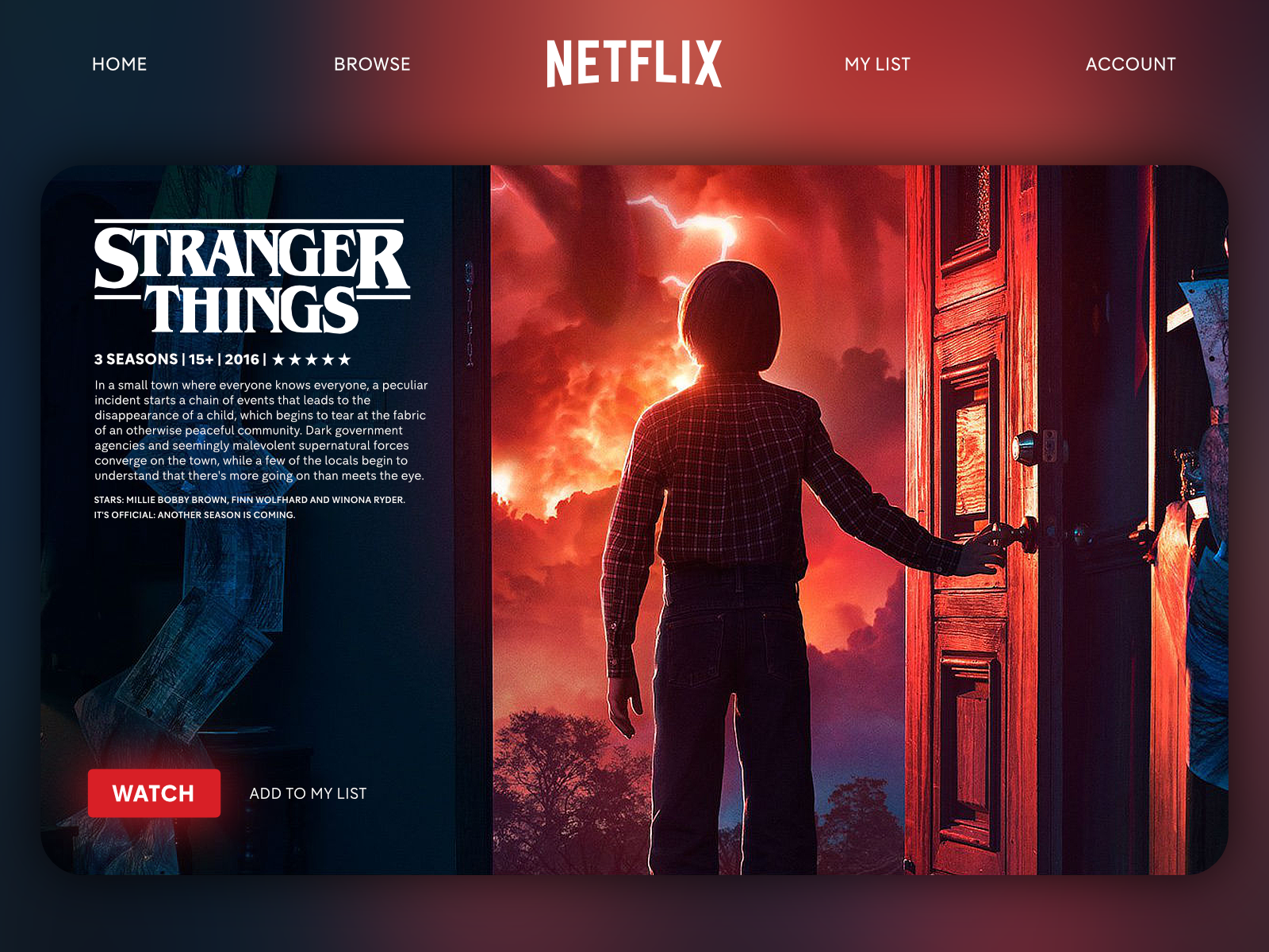 Netflix Overview Redesign by Sean Wallace on Dribbble