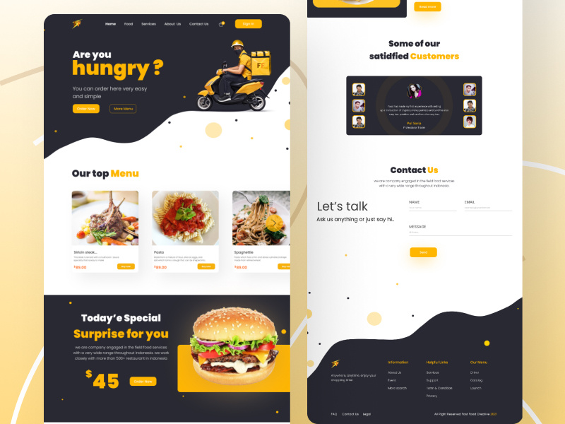 Food Landing Page by Grap Squad on Dribbble