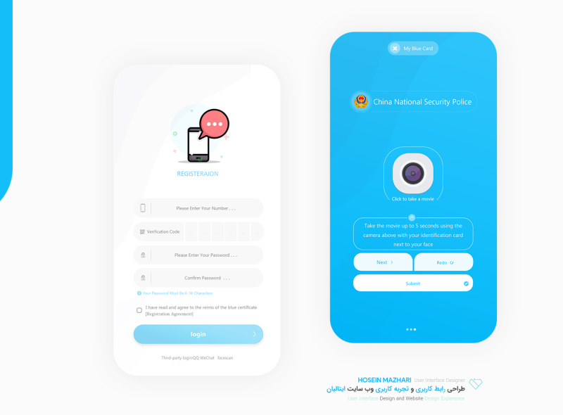 Blue card ui/ux app by mazhari uix on Dribbble
