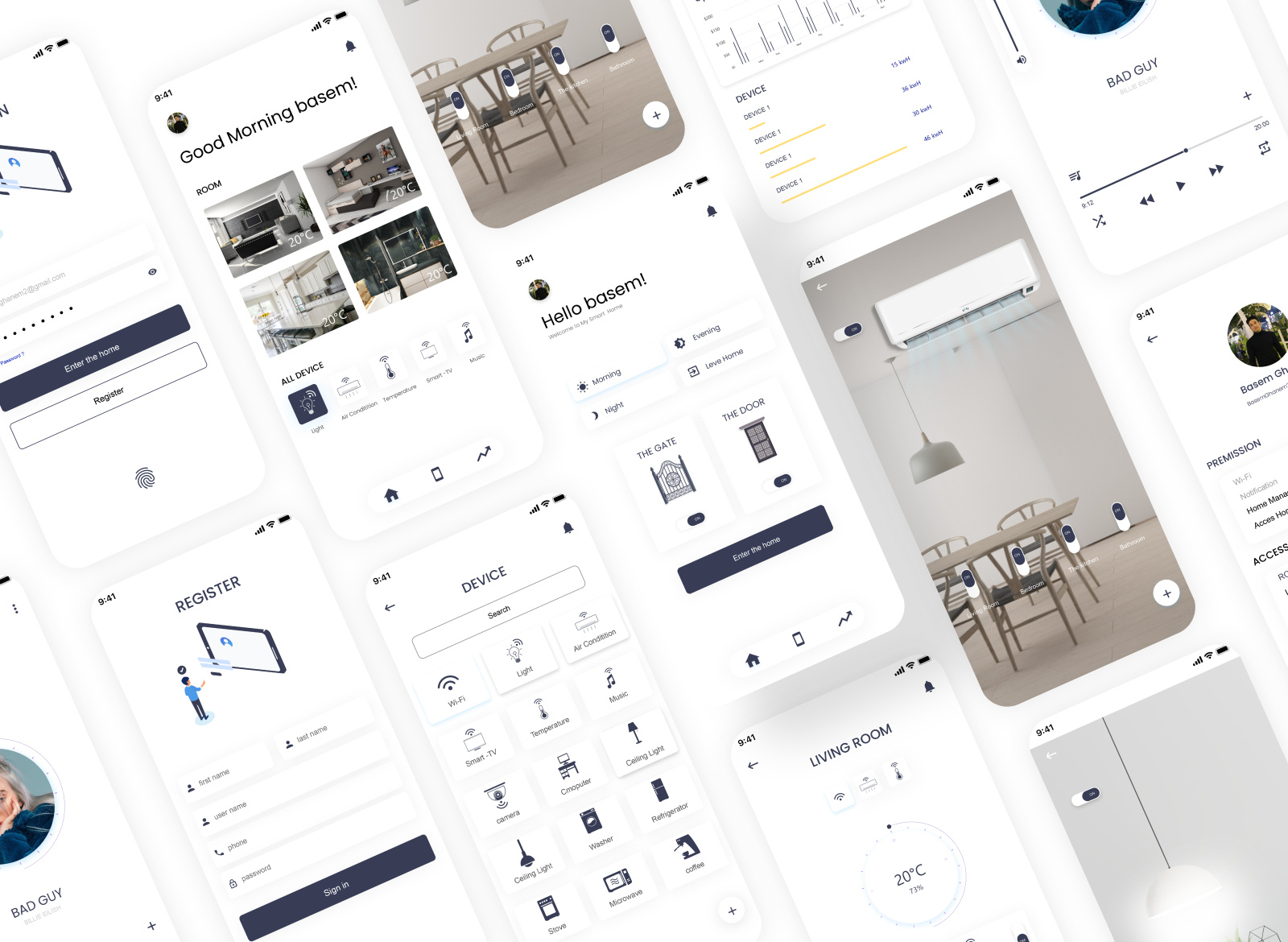 smart home (UI design) by Bassem Ghanem on Dribbble