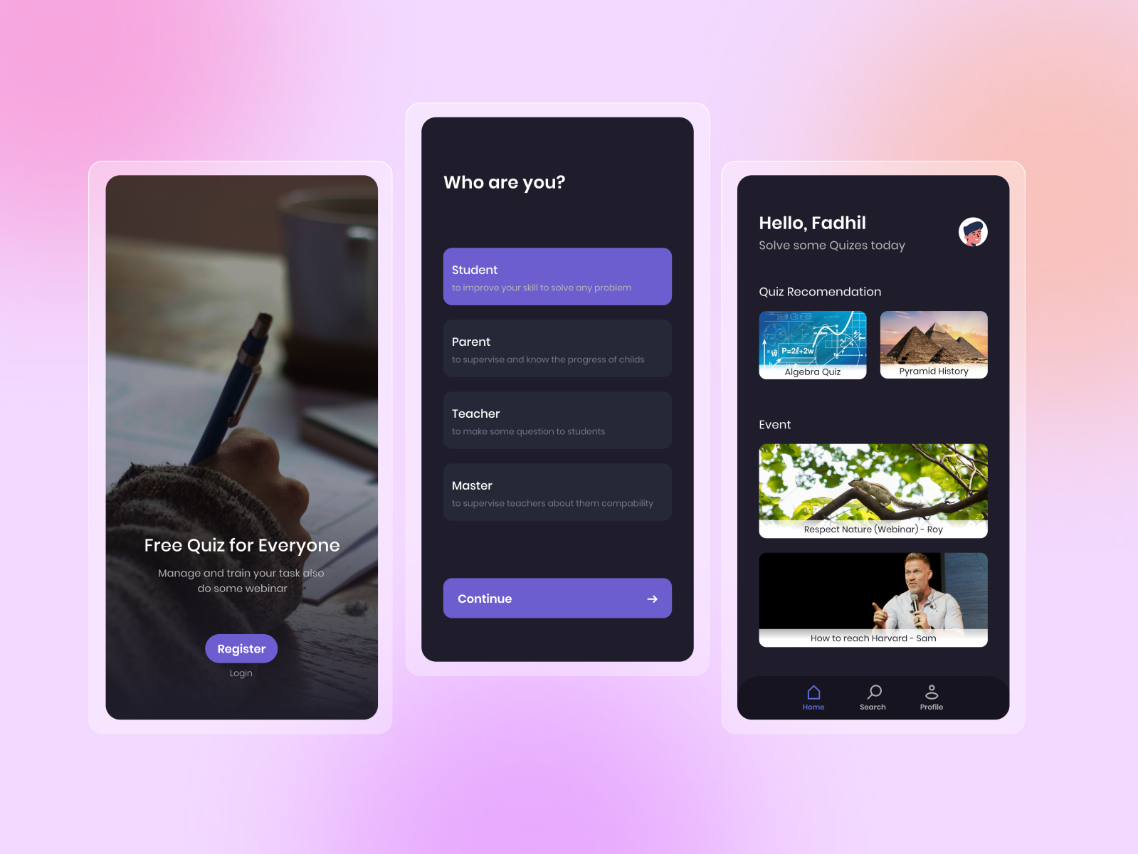 Quiz App Made by figma by Fadhill Atmojo on Dribbble