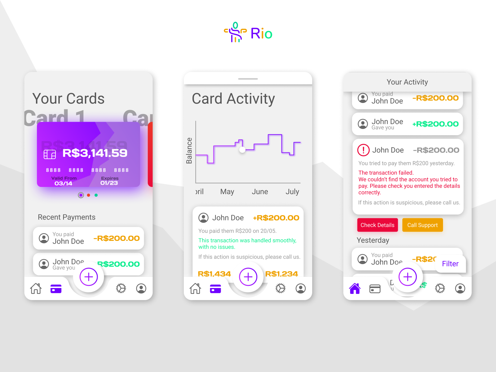 Screens for a banking app! by Ben Le Jeune on Dribbble