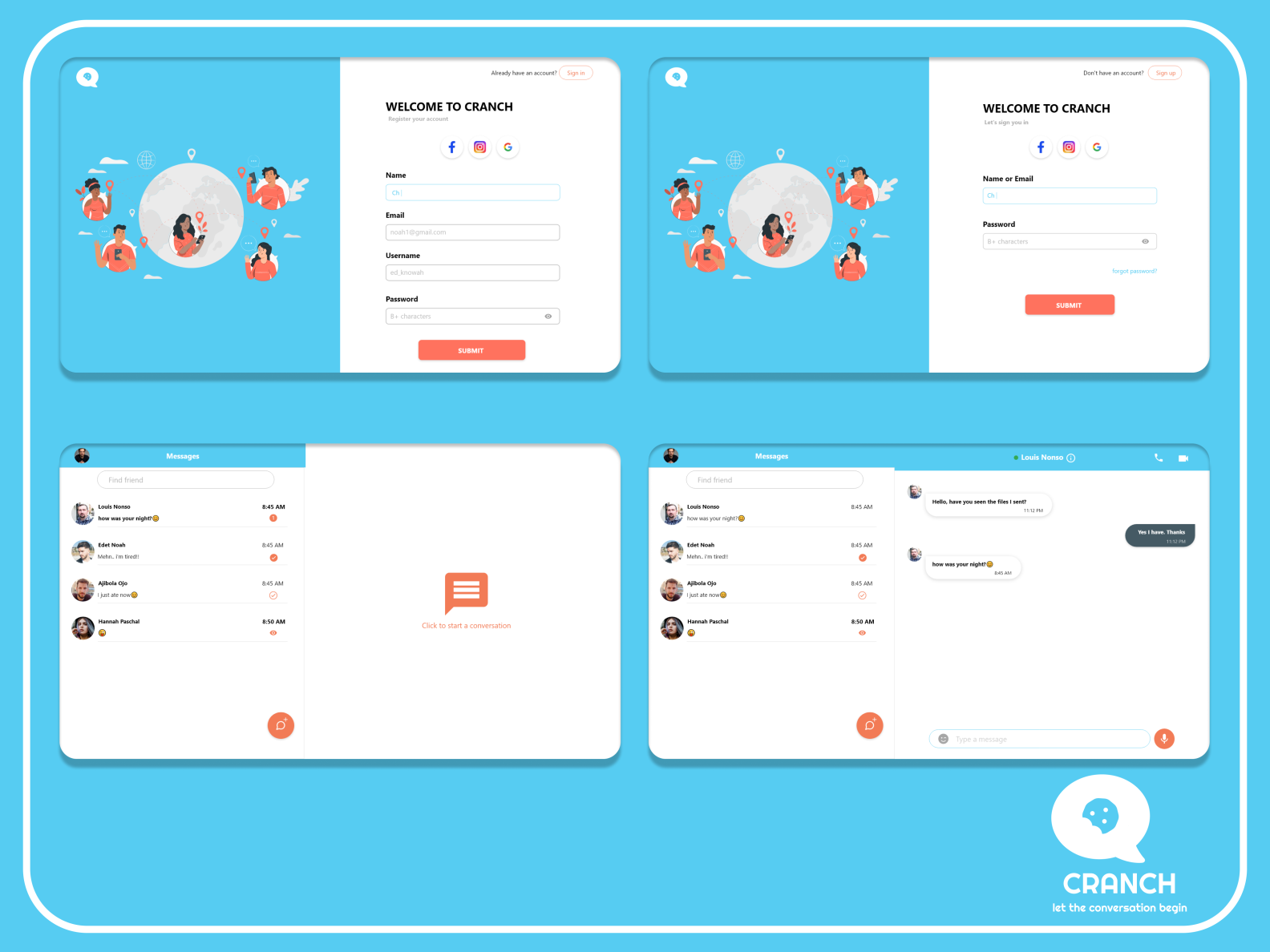 CHAT APP WEB UI by Ibigbemi Joseph on Dribbble