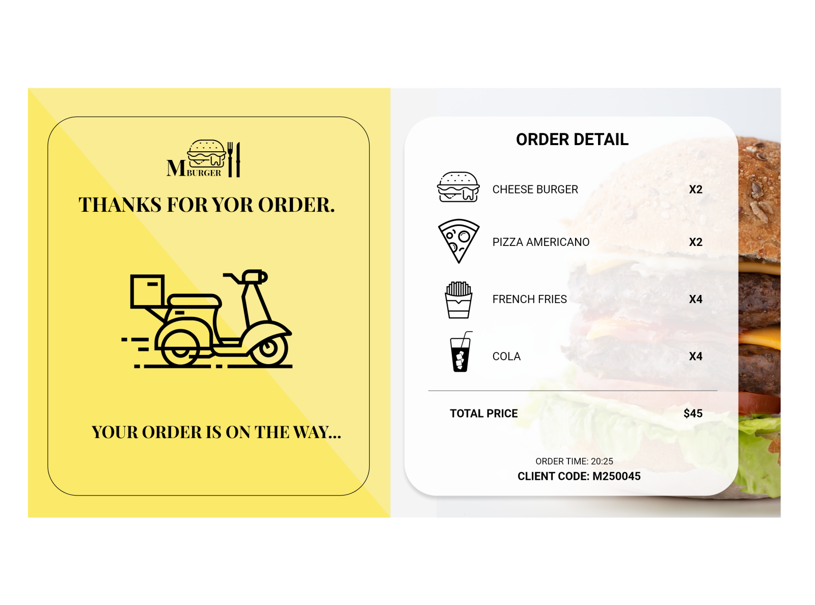 Mburger order receipt by Elina Amiri on Dribbble