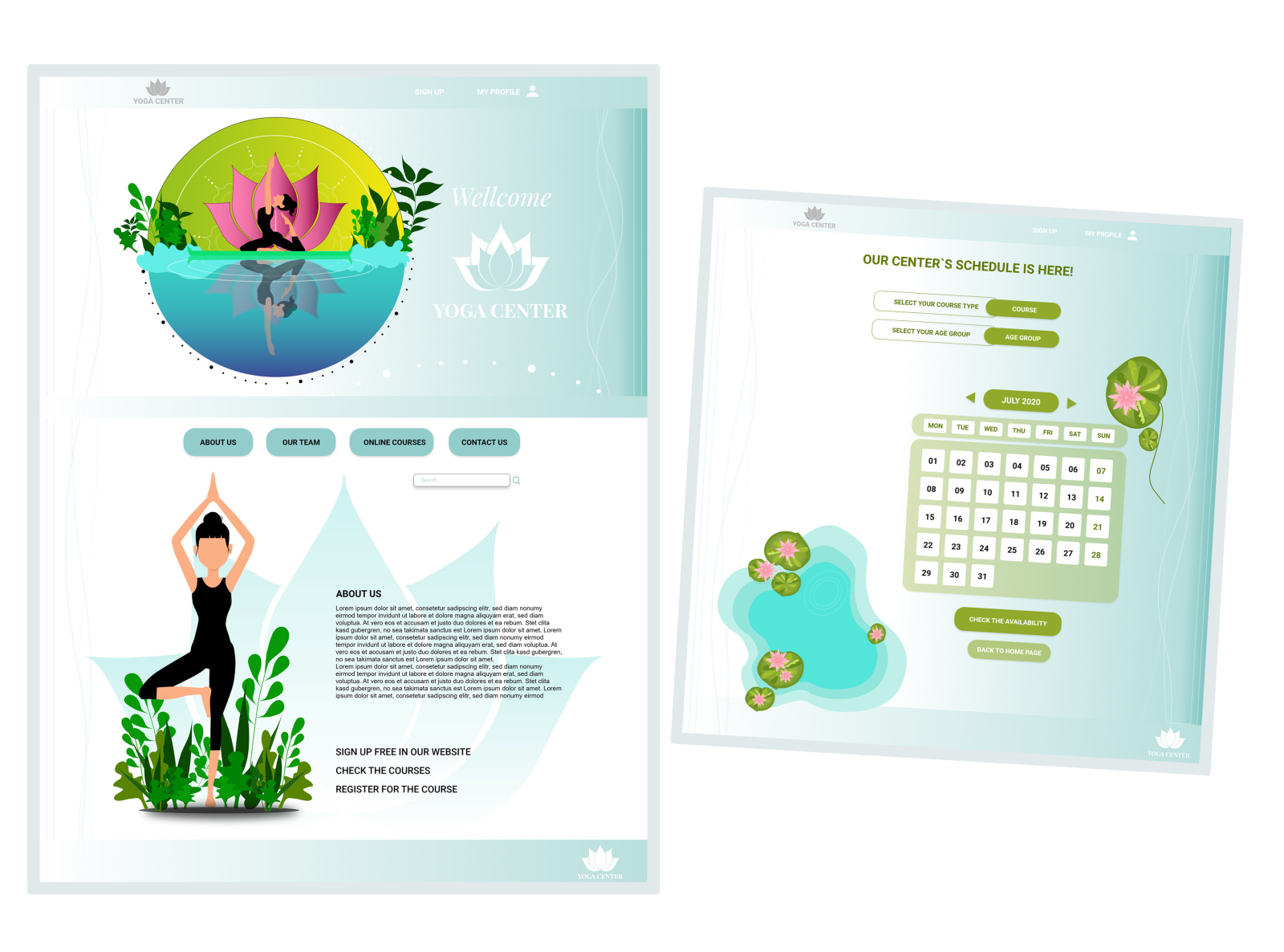 YOGA CENTER by Elina Amiri on Dribbble