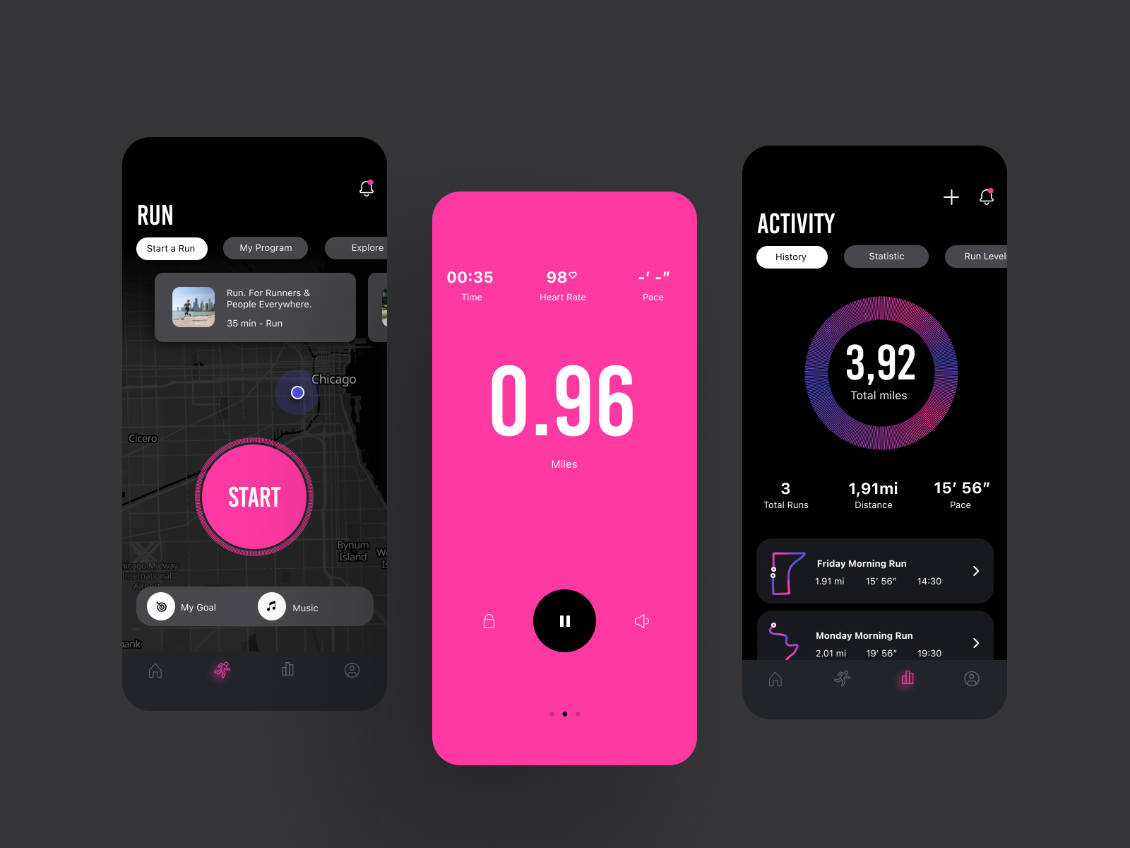 Mobile App for Runners by Maryia Zh on Dribbble