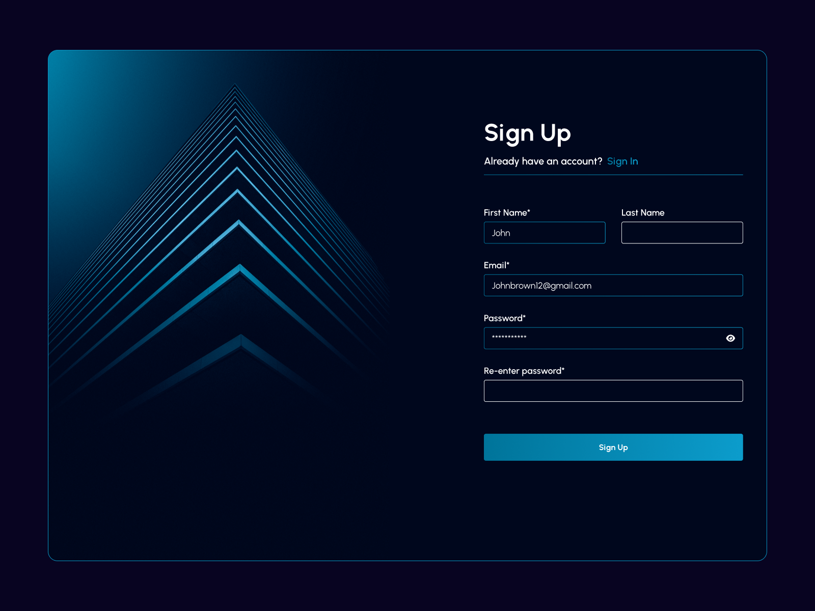 Daily UI Challenge #1 - Sign Up by Eugene Shatilo on Dribbble
