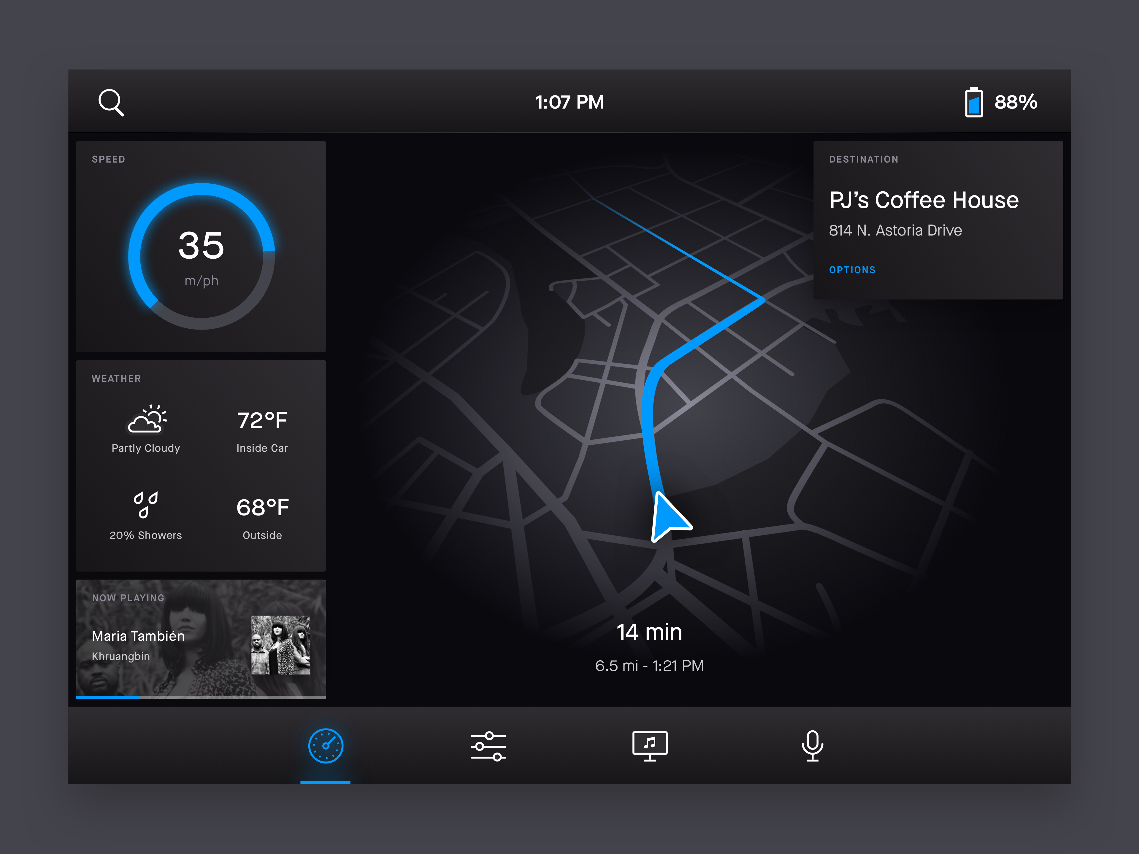 Autonomous Vehicle Dashboard by Matthew Whiting on Dribbble