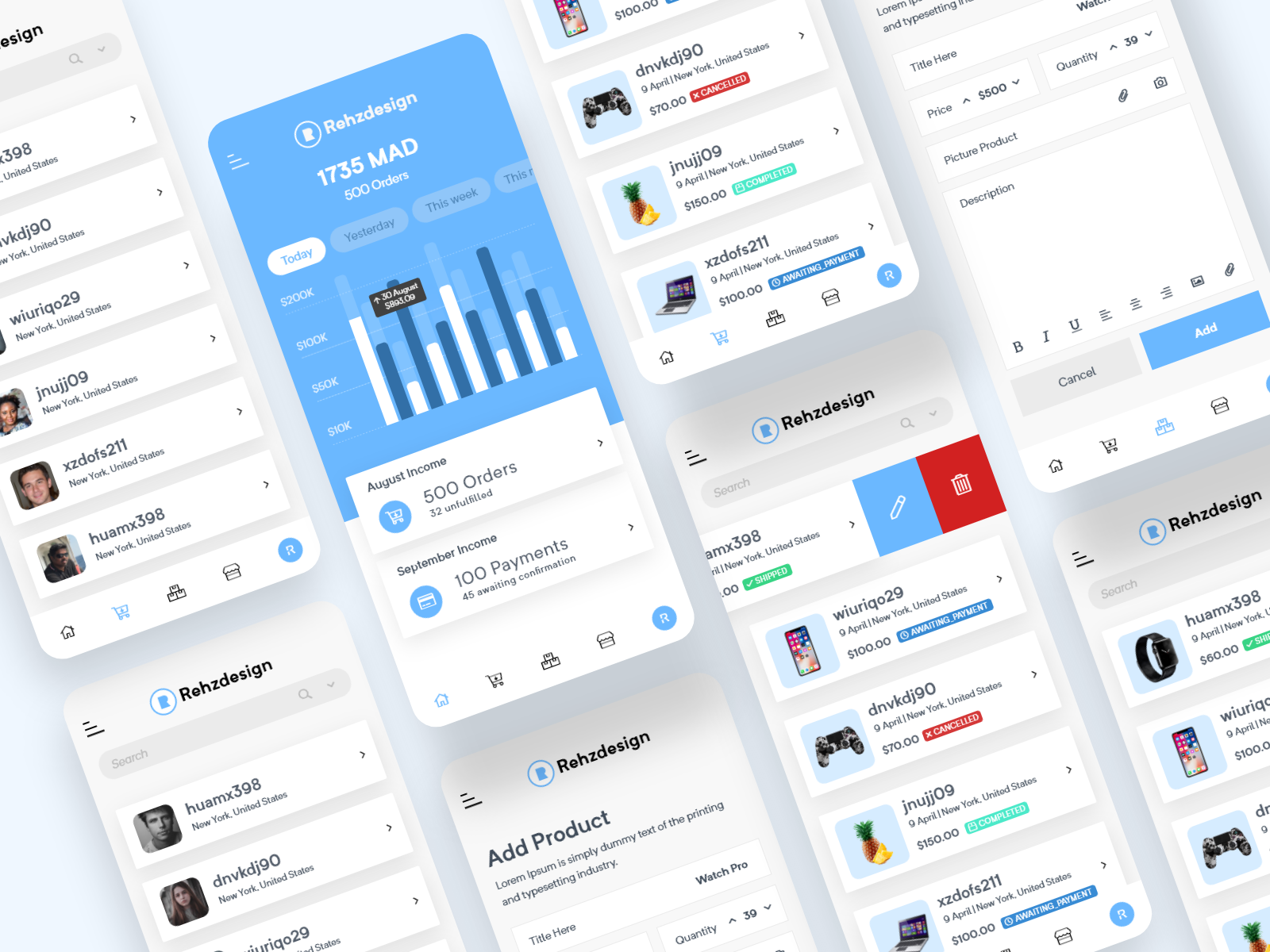 Selling Manager UI App by Rehmat Ullah on Dribbble