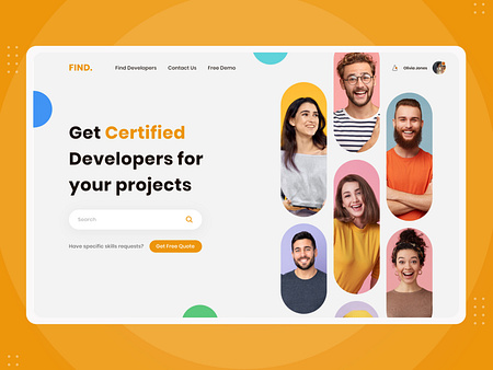 Find Developers - Creative Hero Header by Olivia Jones for Bacancy on ...