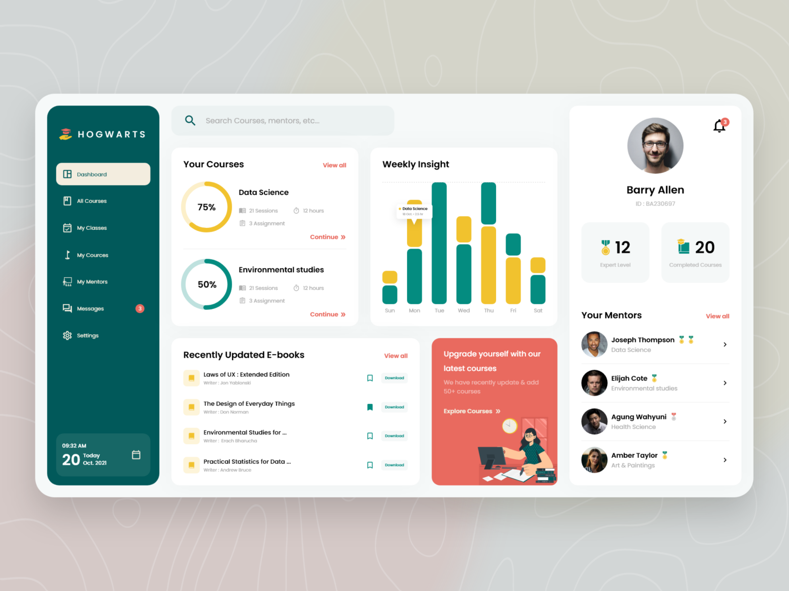 Course Dashboard Design by Sophia Miller for Bacancy on Dribbble