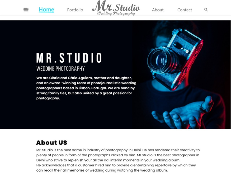 Mr.studio web layout by muneshrathore on Dribbble