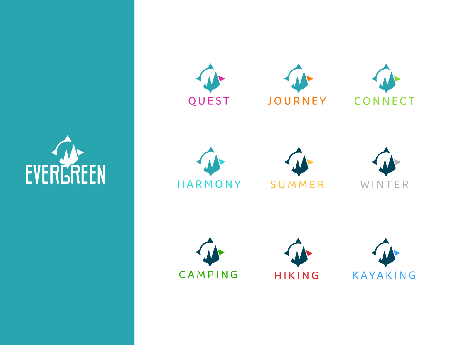 Evergreen logo and subbrands by Joelynn on Dribbble