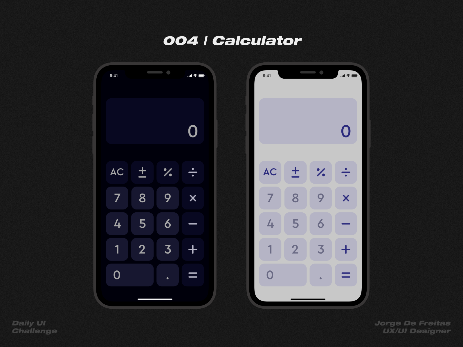 Day 004 | Calculator | 100 days UI challenge by Jorge De Freitas on ...