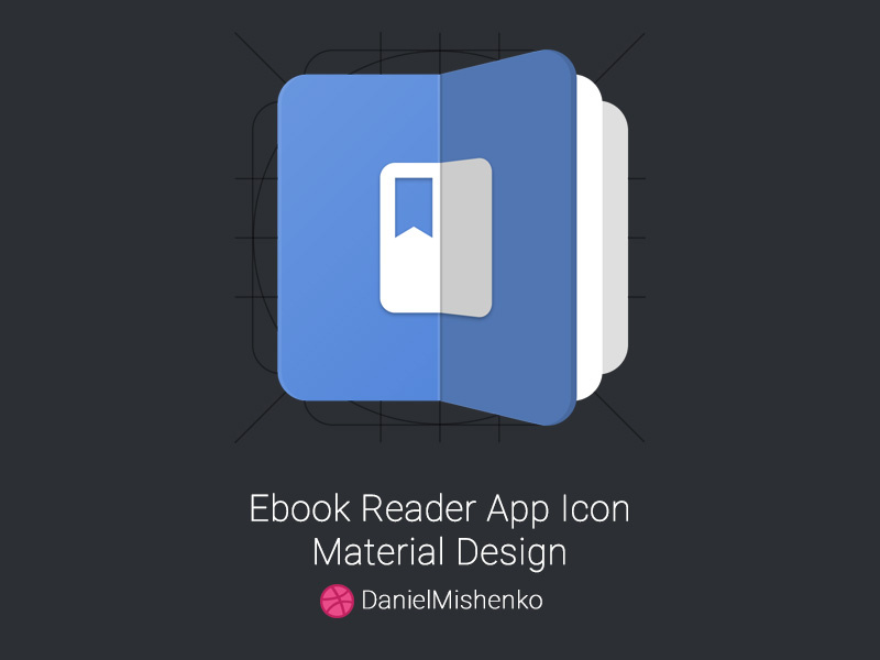 Ebook Reader App Icon by Daniel Mishenko on Dribbble