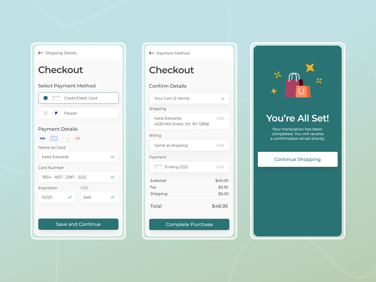 Checkout Page by Isaar Tahir on Dribbble