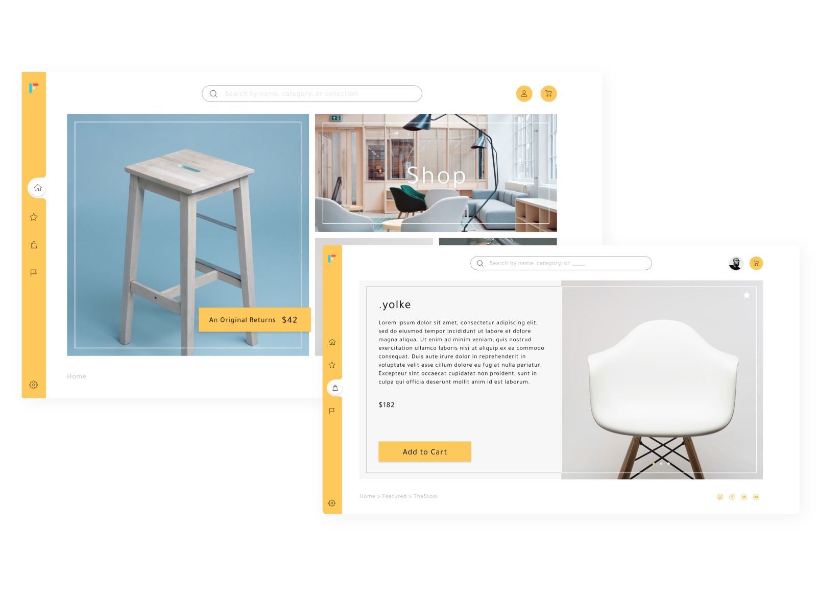 Modern E-commerce Navigation by Mitch Mills on Dribbble