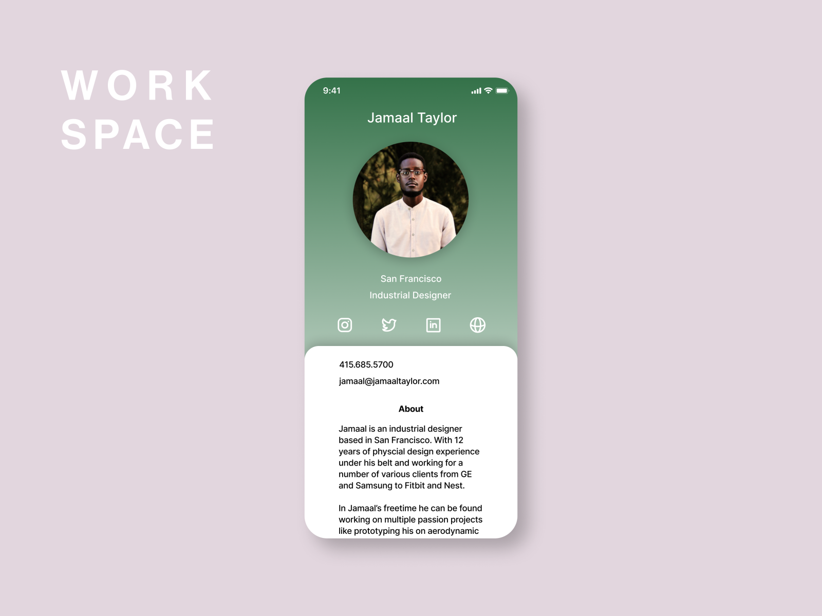 Work Space - User Profile by Ryan Noltemeyer on Dribbble