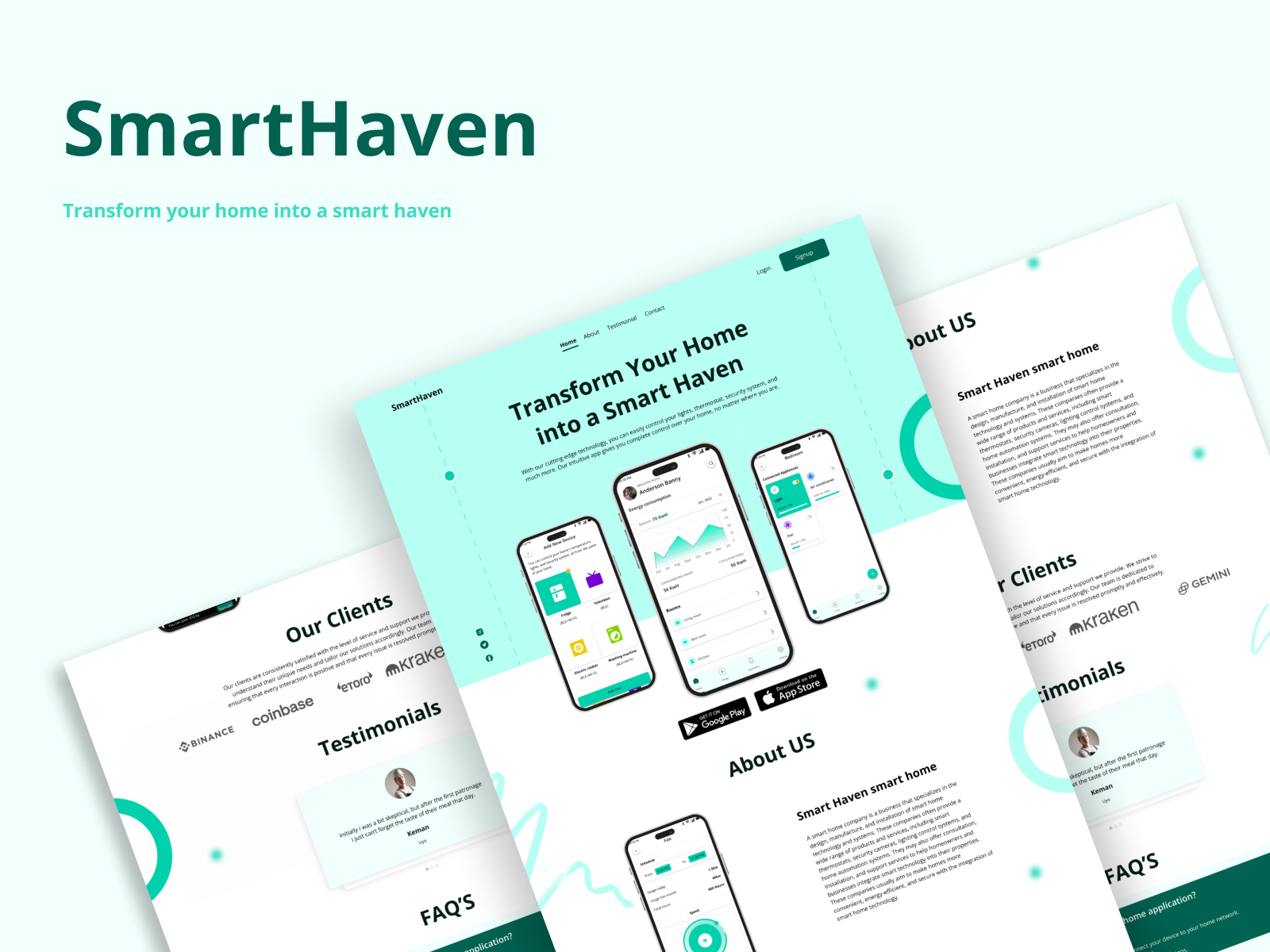 Landing page design for smart haven application by Banny Anderson on ...
